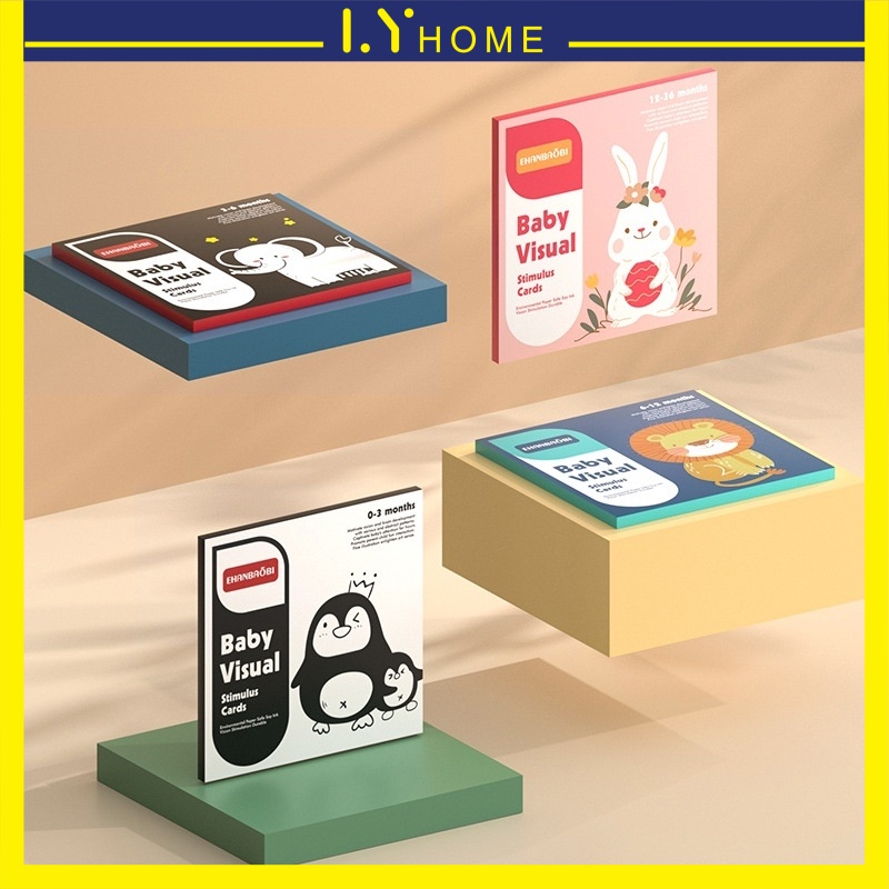 Newborn Baby Flash Card Visual Stimulation Cards Black White | Shopee ...
