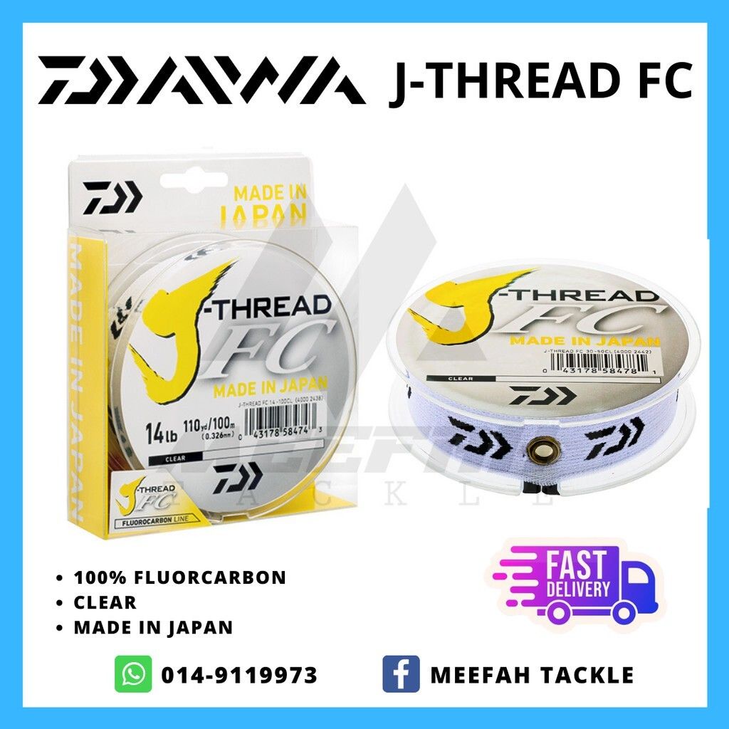 DAIWA J-Thread 100% Fluorocarbon MADE IN JAPAN Leader Fishing Line Tangsi Pancing | Shopee Malaysia