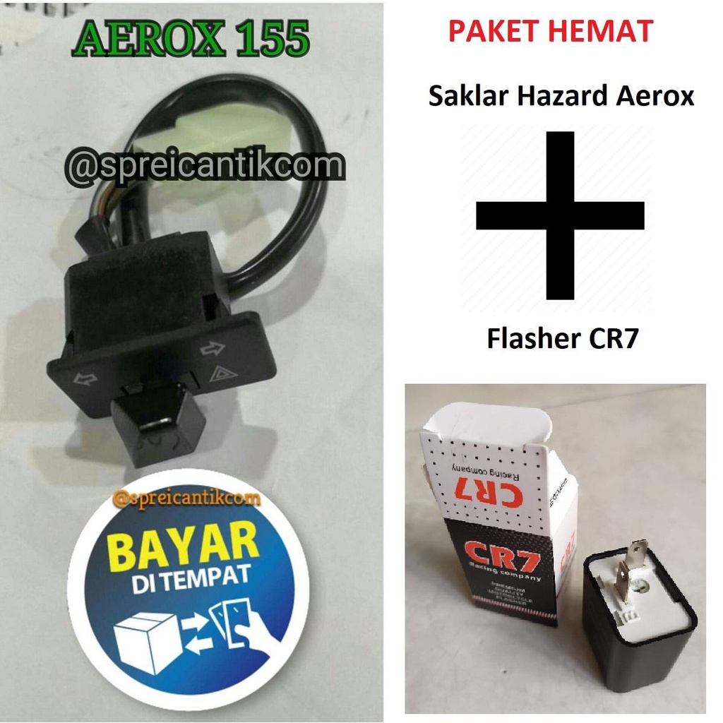 TOMBOL Hys CR7 Flasher SAVING PACKAGE and Hazard AEROX 155 Sen Switch ...