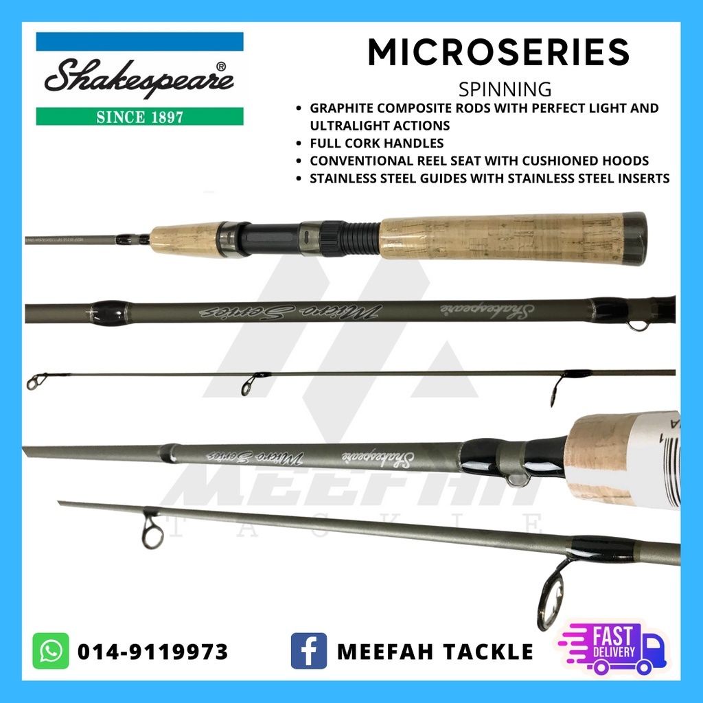SHAKESPEARE MICROSERIES - Light Spinning Casting Fishing Rod Joran ...