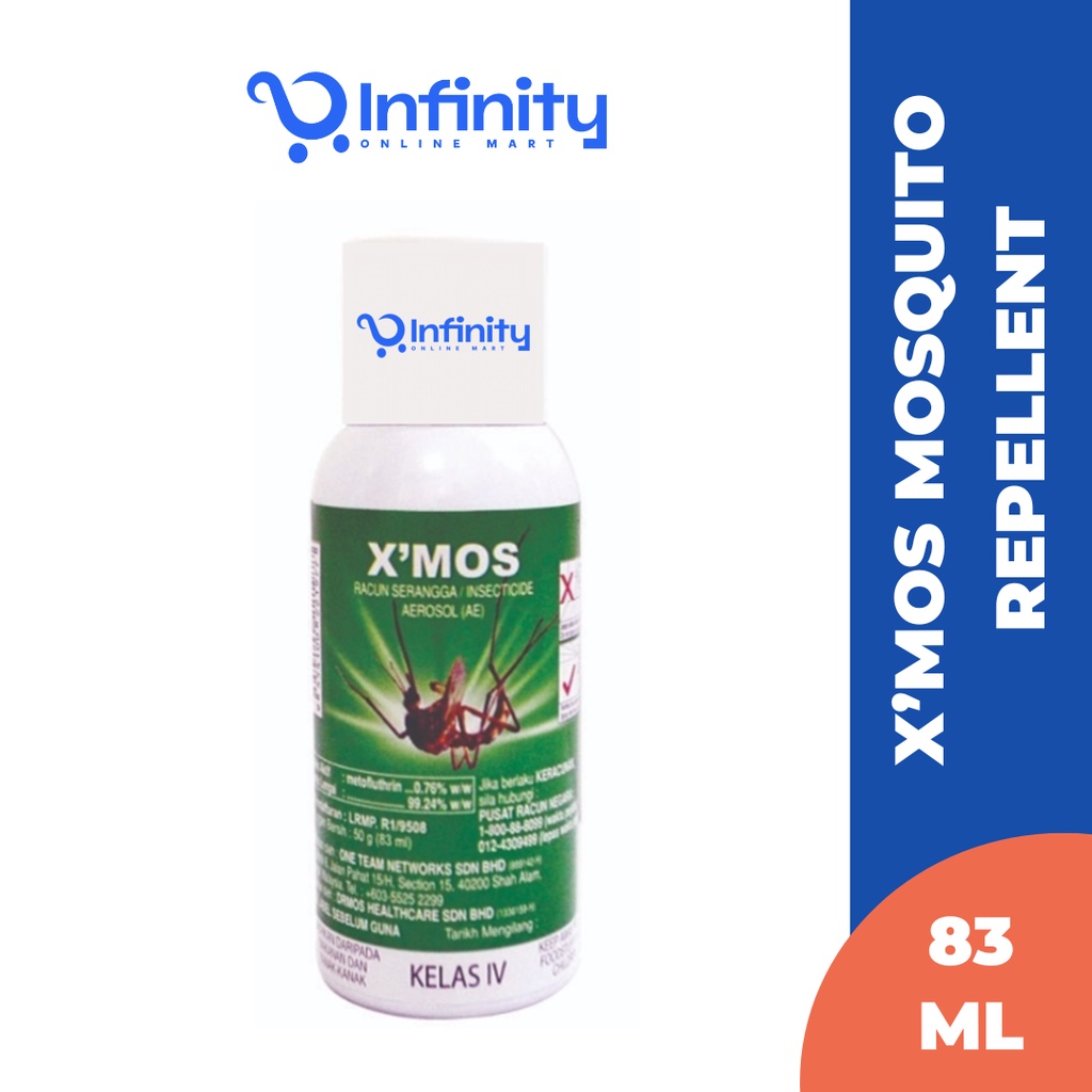 X'MOS Mosquito Repellent Spray/ Ubat Nyamuk Tidak Berminyak (83ml/50g ...