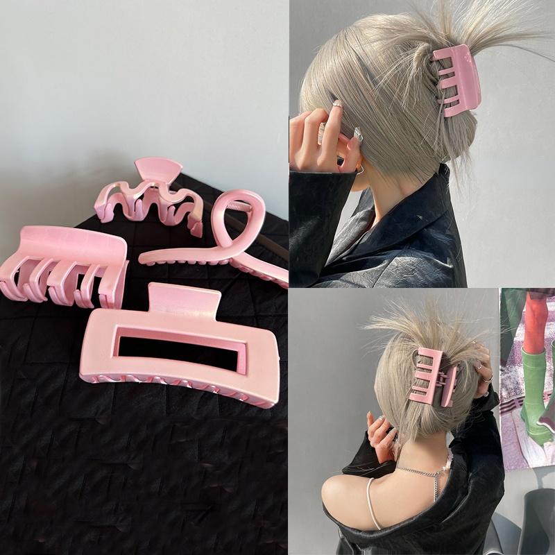 INS Pink Series Acrylic Clip Accessories Hair Back Headdress Plate ...