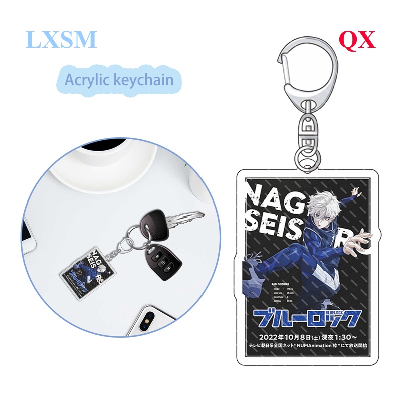 QX Anime Animation Blue Prison Key Chain Acrylic Character Isagi Yoichi ...