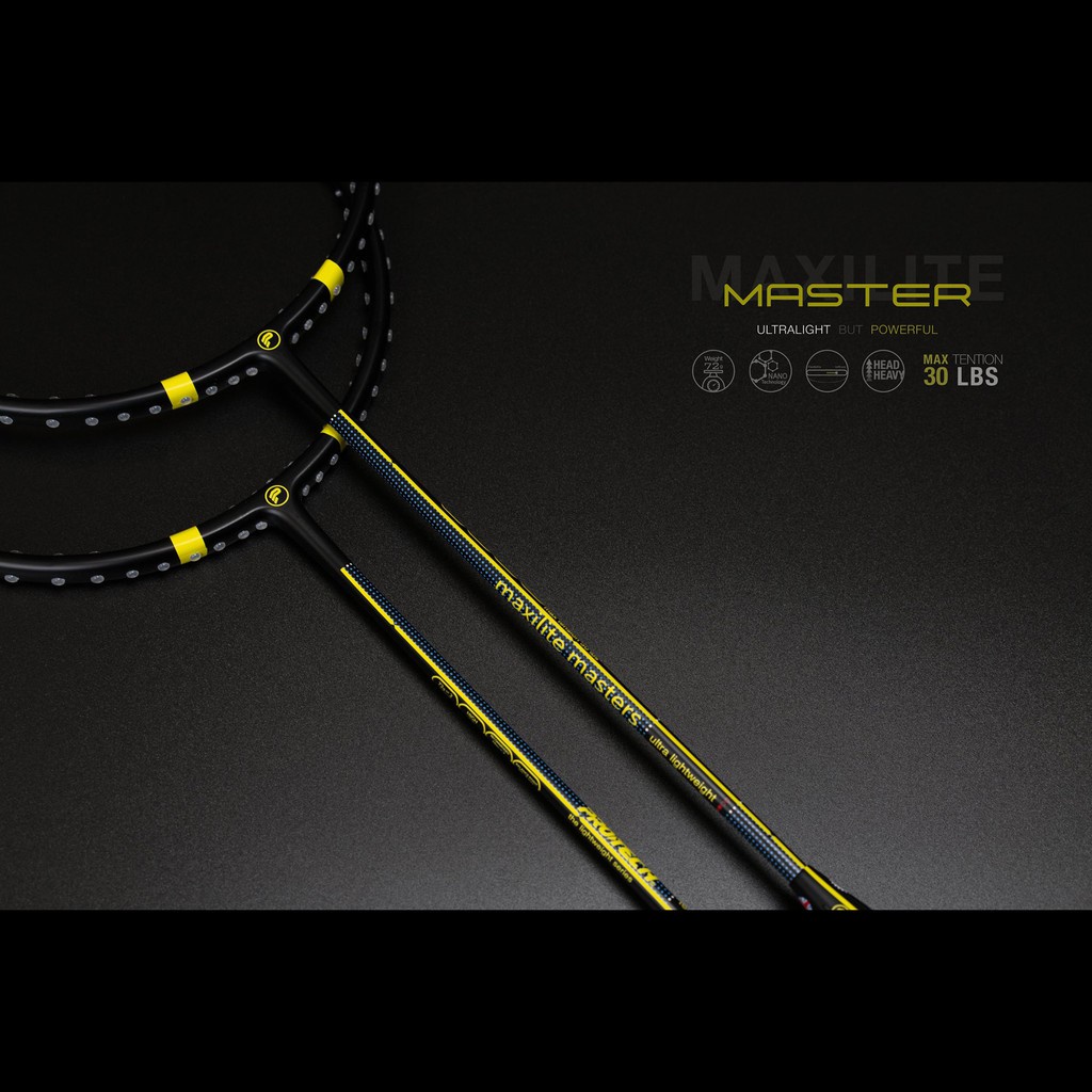 Protech Badminton Racket - MAXILITE MASTER (6U)(MAX 30LBS)(FREE STRING ...
