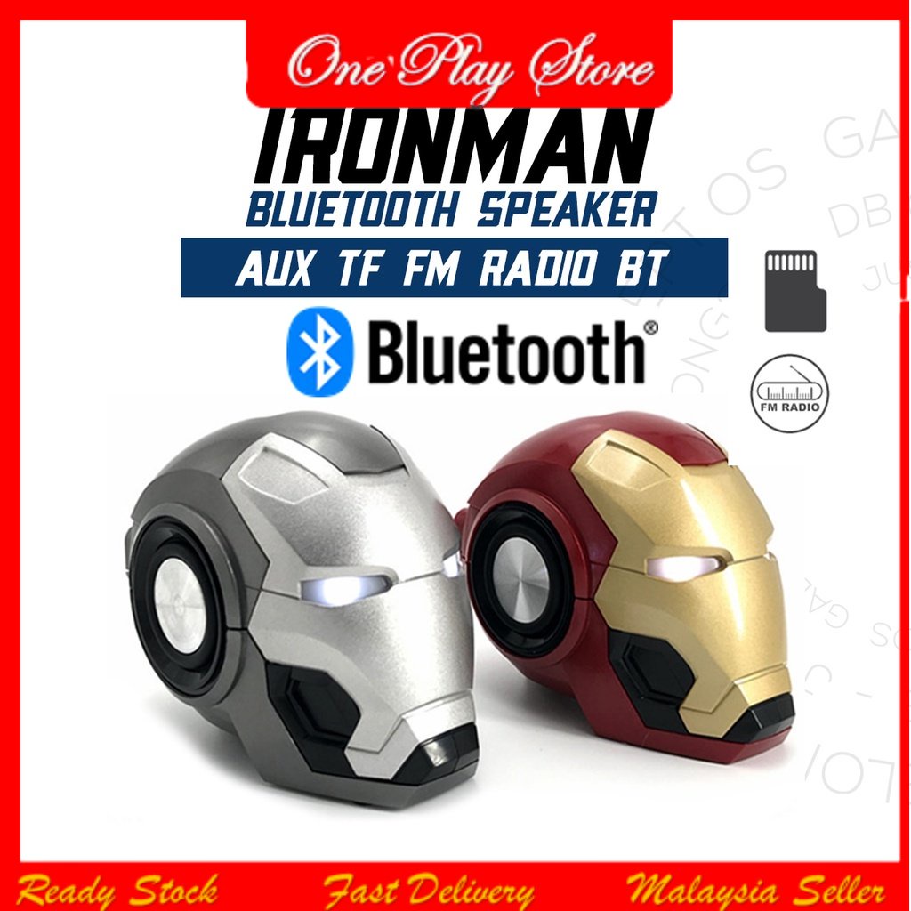 MARVEL IRON MAN WIRELESS V4.2 BLUETOOTH SPEAKER SUBWOOFER WITH FM RADIO ...