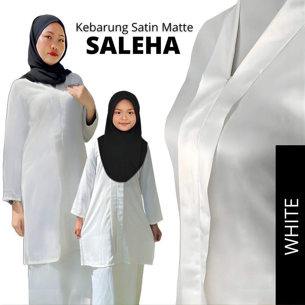 (RAYA 2026) (BUDAK) SALEHA Kebarung Satin Eksklusif Kebaya Kurung ...