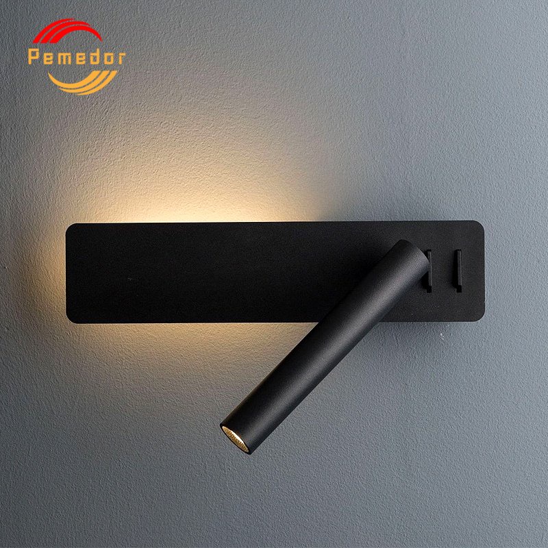 6W Led Wall Lamp Reading Light For Bedroom Hotel Headboard Night Book ...