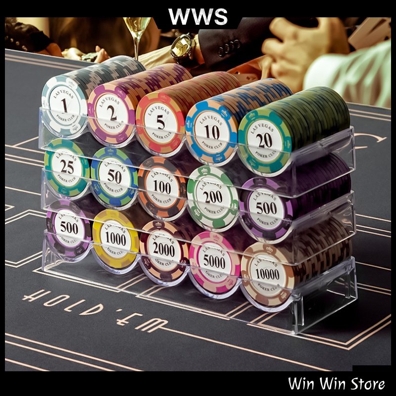 [20pcs/set] Poker Chips Dealer Playing Texas Set Poker Card 德州扑克筹码 ...