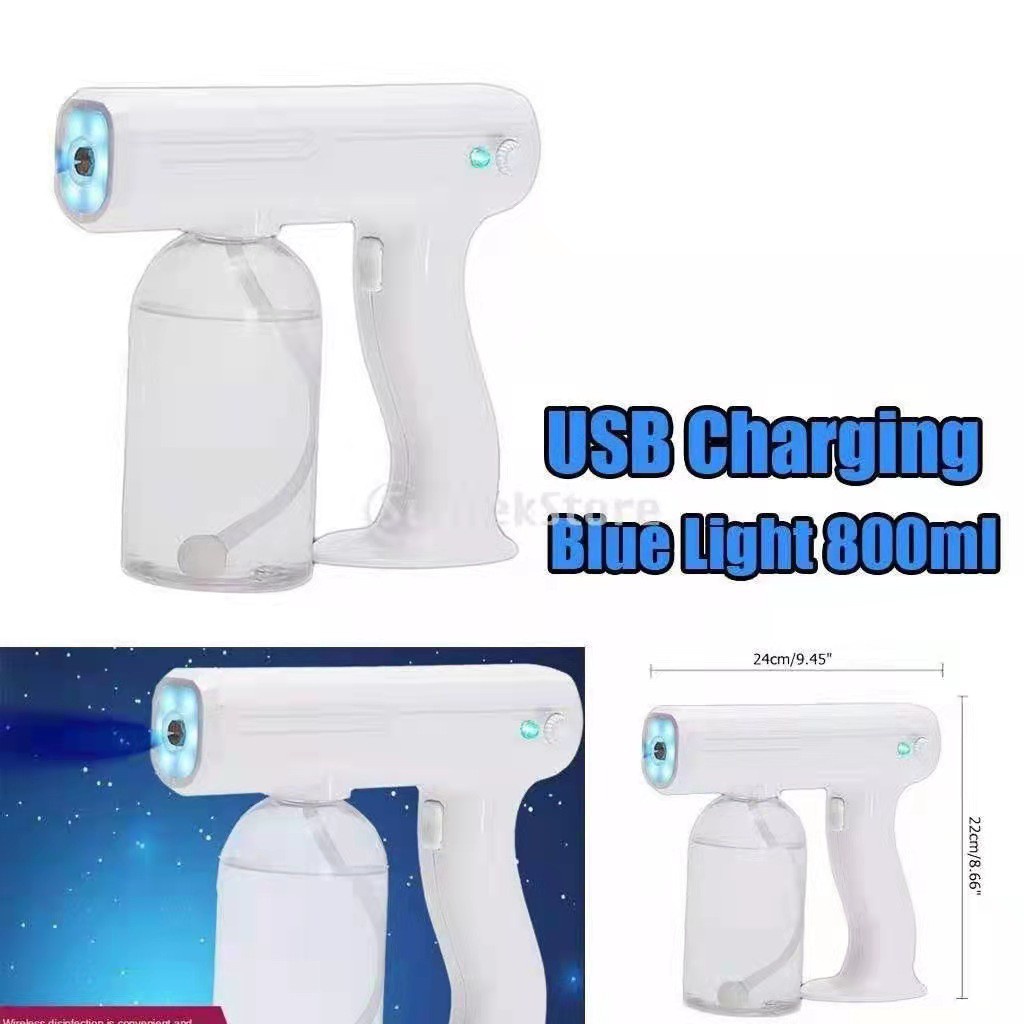 800ML wireless fogging machine blue light nano spray gun disinfectant ...