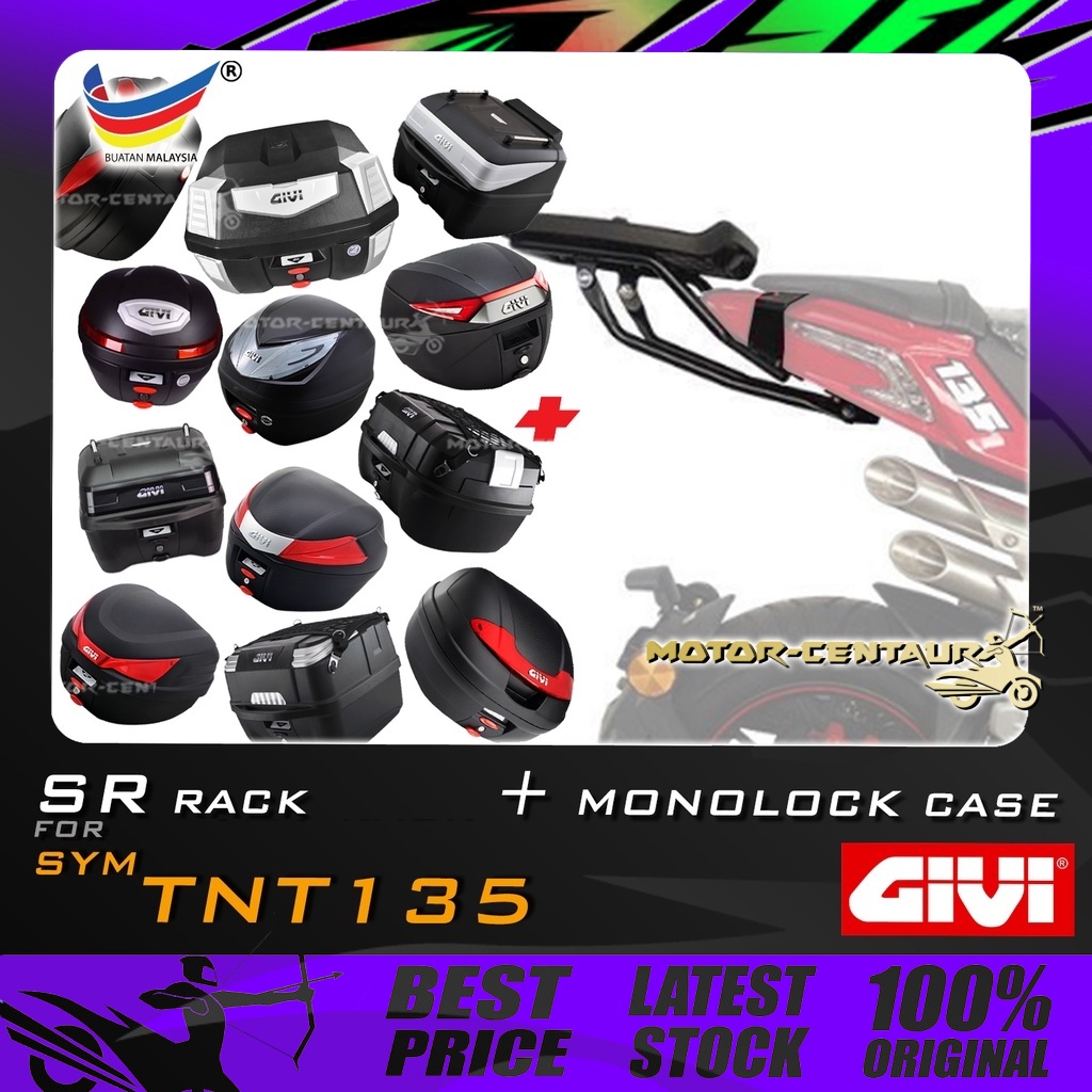SET KOMBO KOTAK/BOX GIVI B27/B270/B32/B33/B42/B45/E43 TOP CASE + GIVI BENELLI TNT135 SR SPECIAL ...
