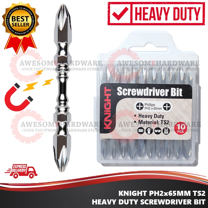 KNIGHT TS2 PH2 65MM HEAVY DUTY MAGNETIC TORSION SCREW BIT SCREWDRIVER ...