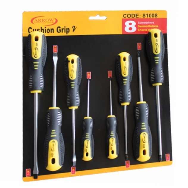 Arrow LHDT0048BL Cushion Grip 8pcs Screwdriver Set / Set Pemutar Skru ...