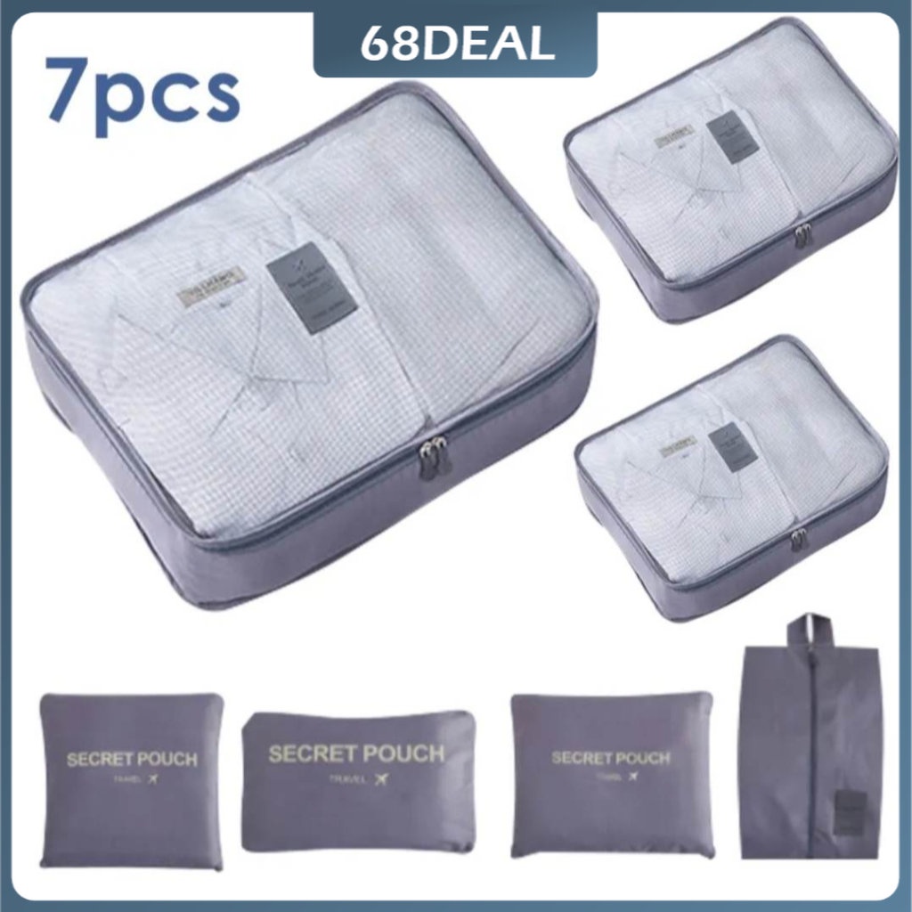[johor Stock] 6 In 1 Waterproof Clothes Tidy Storage Bags Packing Cube