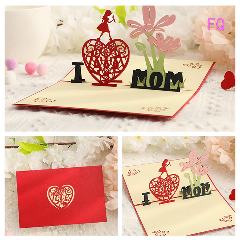 FQ 3D Pop Up Mothers Day Card Greeting Mum Birthday Cards with Envelope ...