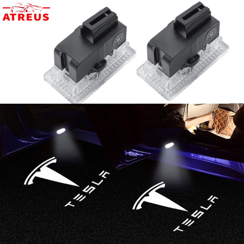Tesla Logo LED Laser Courtesy Lamp Welcome Light For Model 3 X Y S ...