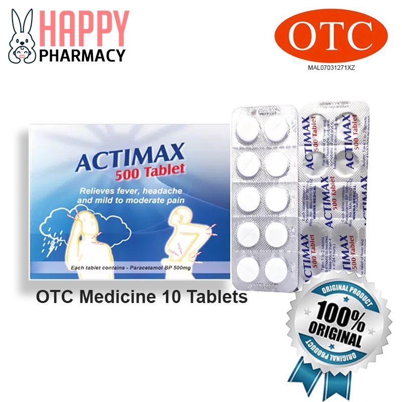 Actimax 500mg 10Tablet (Paracetamol 500mg) Panadol DEMAM SAKIT GIGI ...