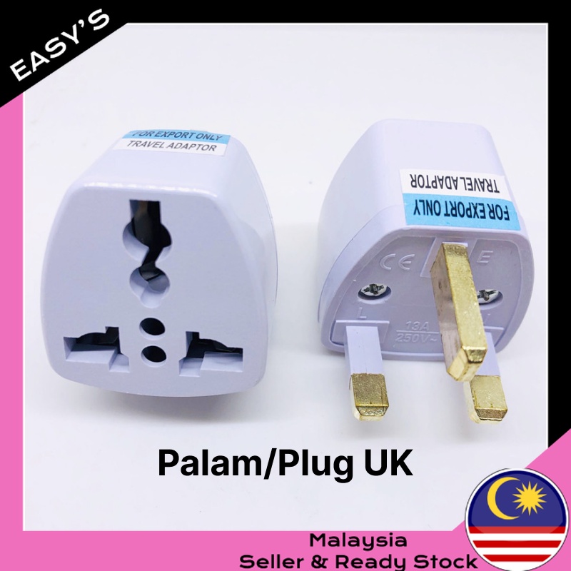 EASY'S Palam Penukaran 3 Pin Plug Penyesuai Universal Penyesuai Soket ...