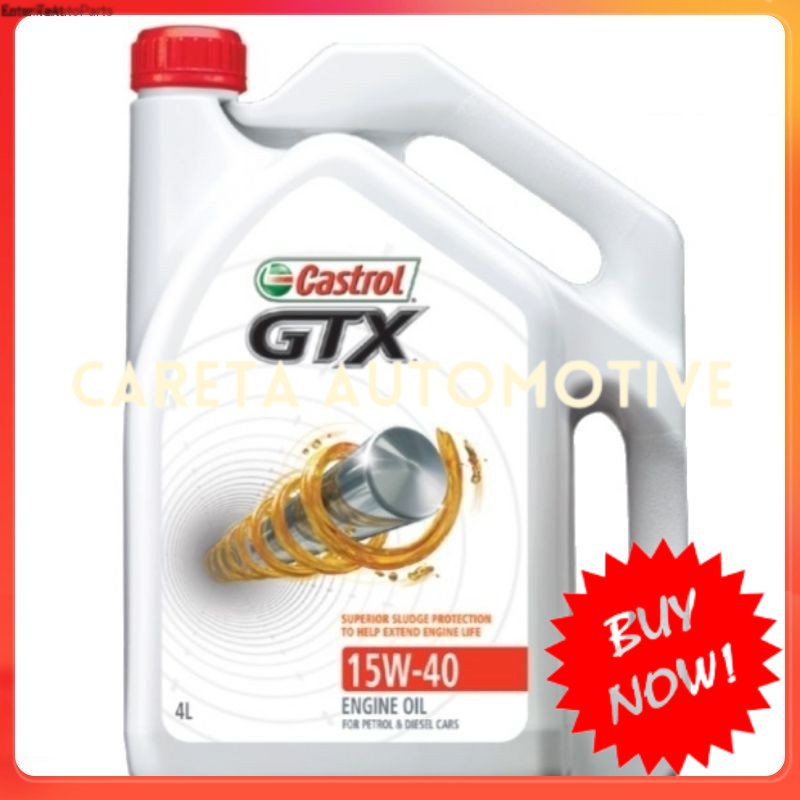 CASTROL GTX 15w40 ENGINE OIL 4L ( LONGLIFE/SMOOTH/QUIET) | Shopee Malaysia