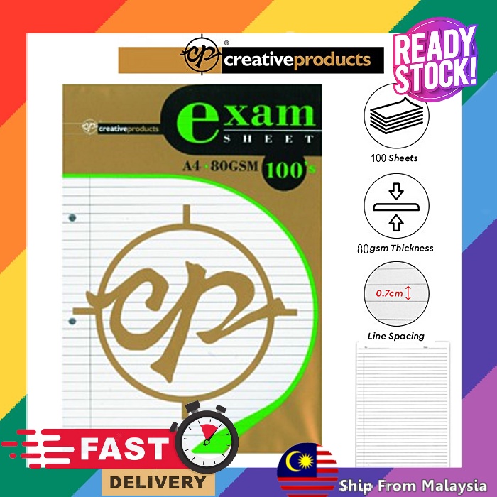 [READY STOCK] CP Examination Sheet Exam Paper A4 Size 100's Single Line ...