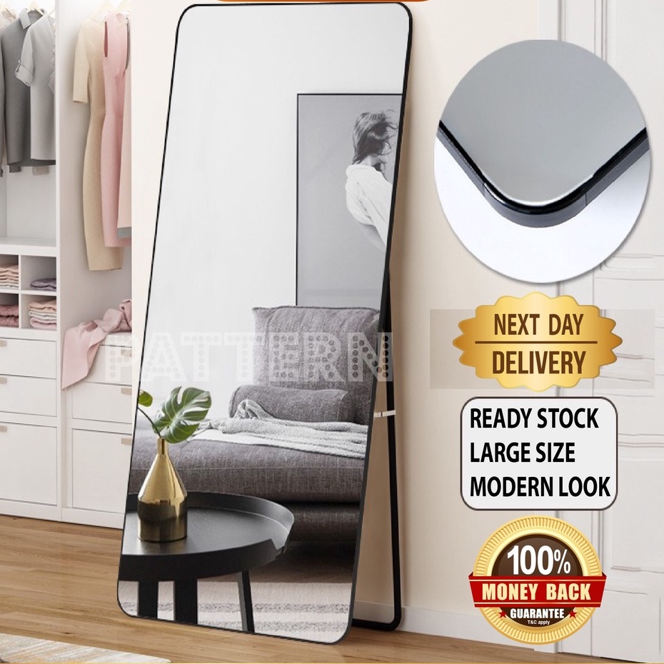 Curved 165cm x 60cm Stand Mirror Cermin Tinggi Besar Modern Nordic Full ...