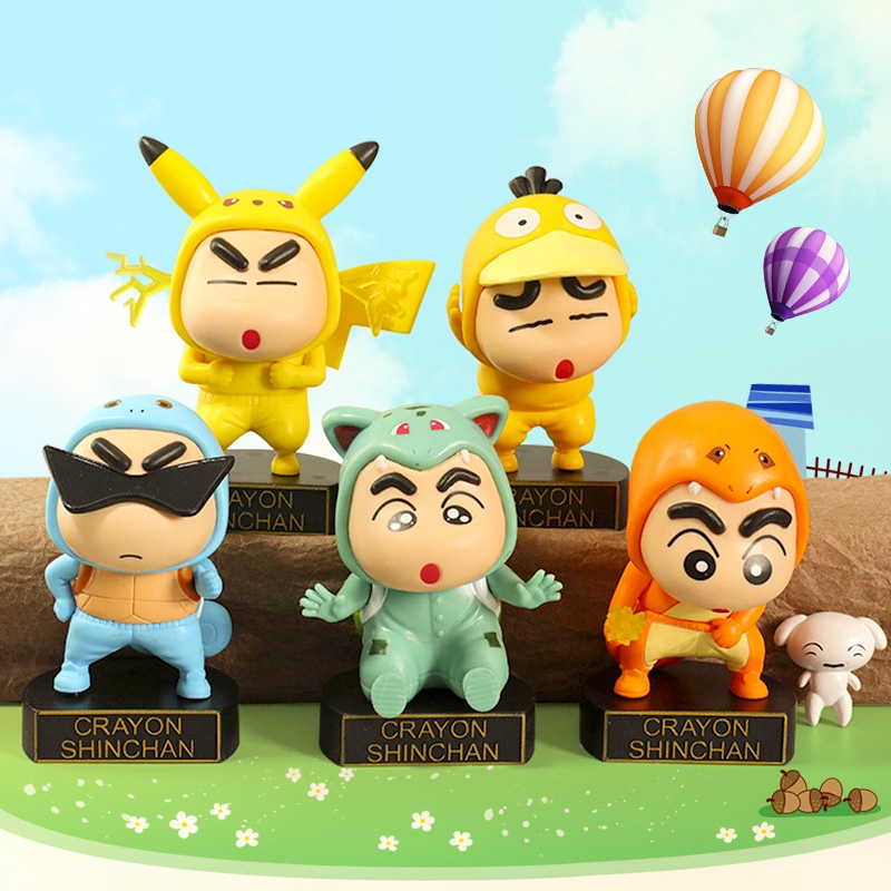 13cm Anime Crayon Shin-chan Figure Shinnosuke Nohara Cosplay Pokemon ...