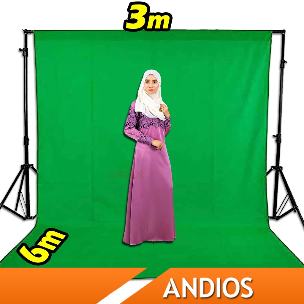 Backdrop Green Screen Stand Kain Cotton Muslin Cloth Studio Background ...