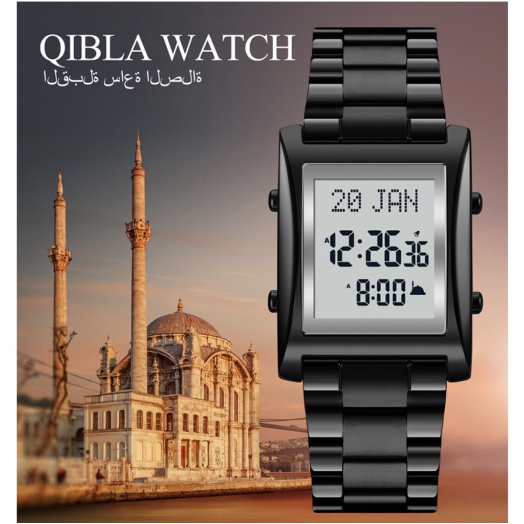 Digital Islamic Qibla Direction Compass watch and Solat for Muslim ...