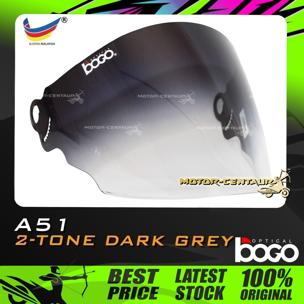 BOGO VISOR A51 (ARC RITZ) 2-TONE DARK GREY FOR ARC RITZ / AR1 / AR3 ...