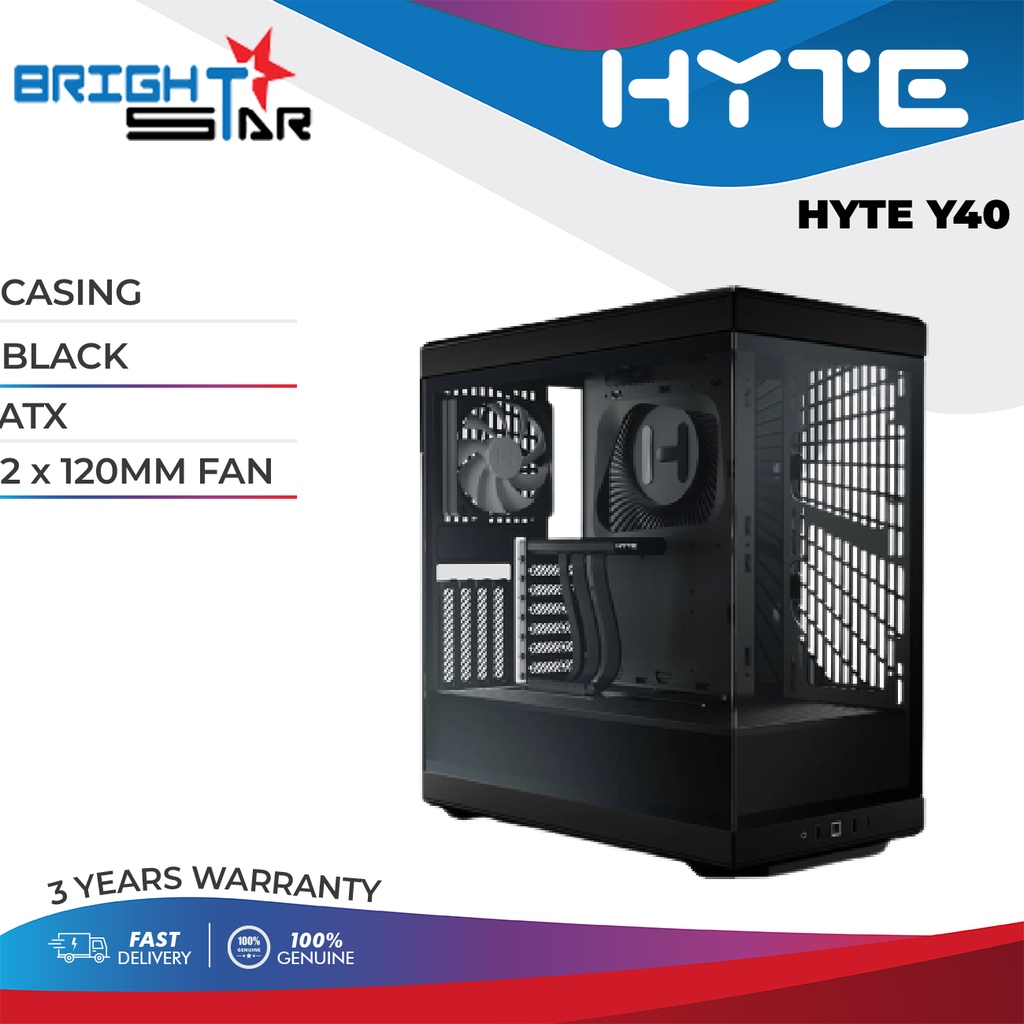 HYTE Y40 ATX PC Case - Black/Red/White | Shopee Malaysia