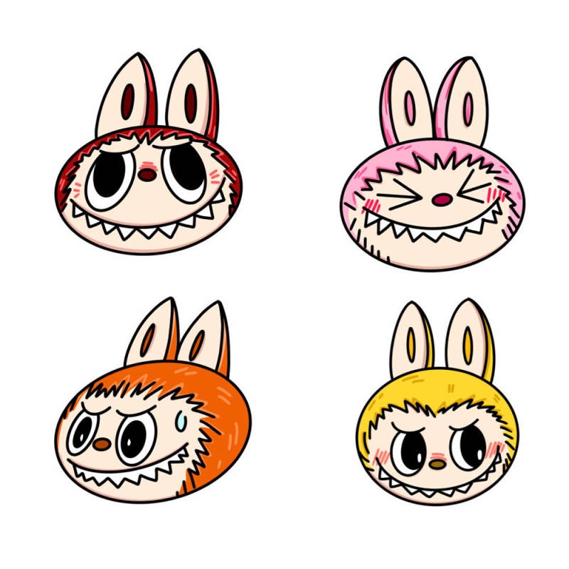 Labubu Automobiles Curtain Cloth Car Decoration Sticker Electric ...