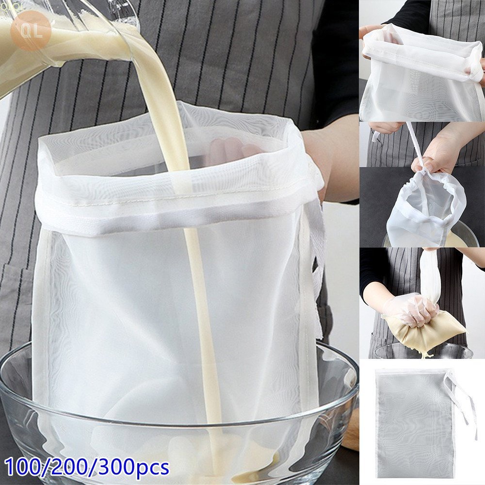 [QLQL] 100 / 200 / 300pcs Kitchen Filter Bag Super Fine Wine Soybean ...