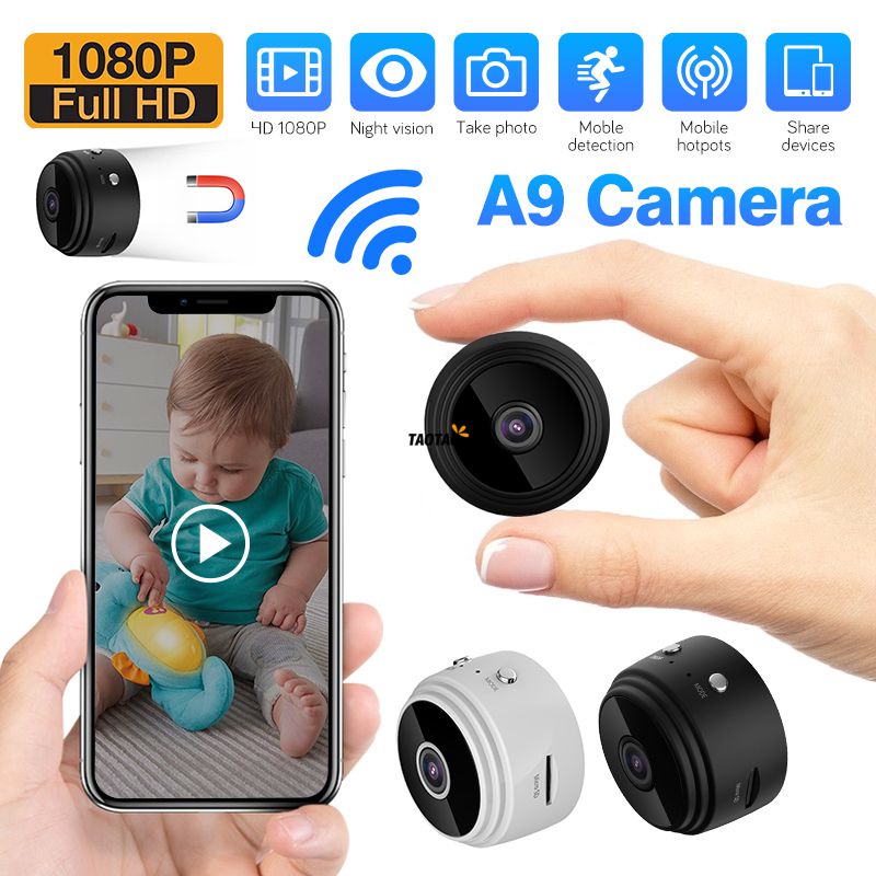 Original A9 mini camera CCTV camera wifi connect to cellphone 1080P HD ...