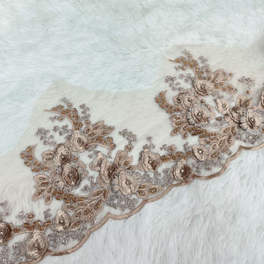 3D Beaded Lace/ Border Lace Tinggi/ Lace Pengantin/ Premium Lace/ Patch ...