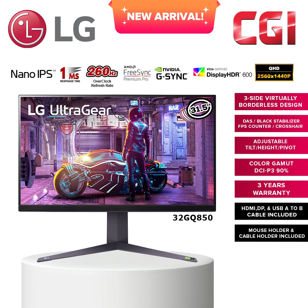 LG 32'' 32GQ850 UltraGear™ QHD Nano IPS with ATW 1ms 240Hz HDR 600 ...