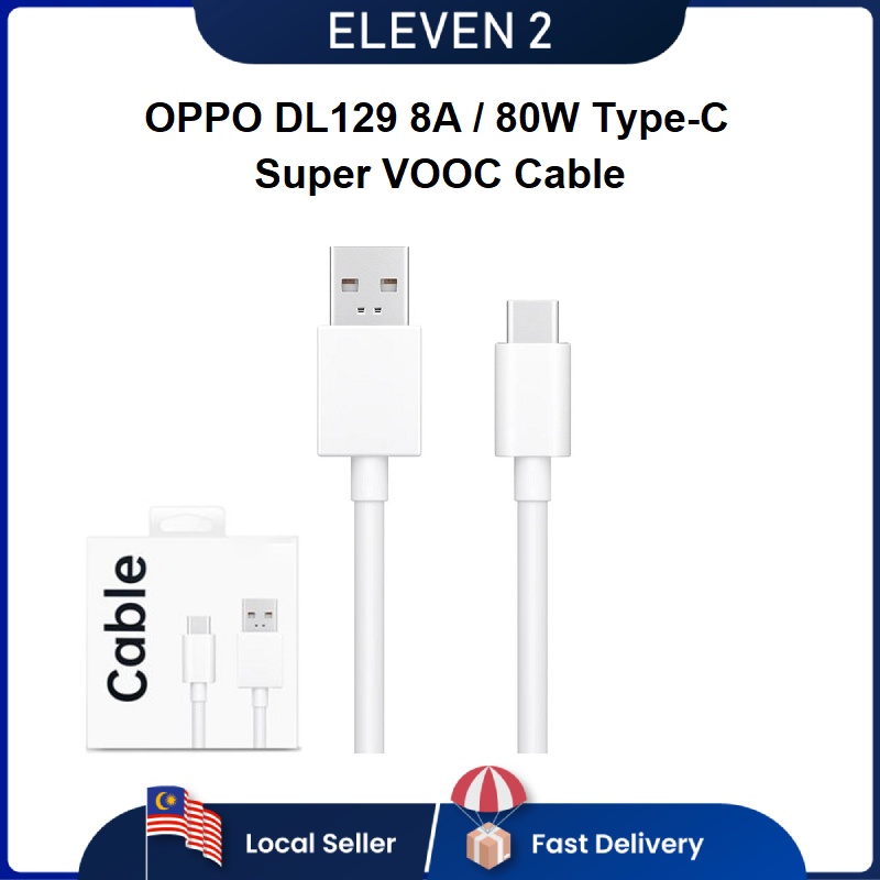 eleven2 DL129 8A / 80W VOOC Cable Type C Cable Support Super VOOC Data ...