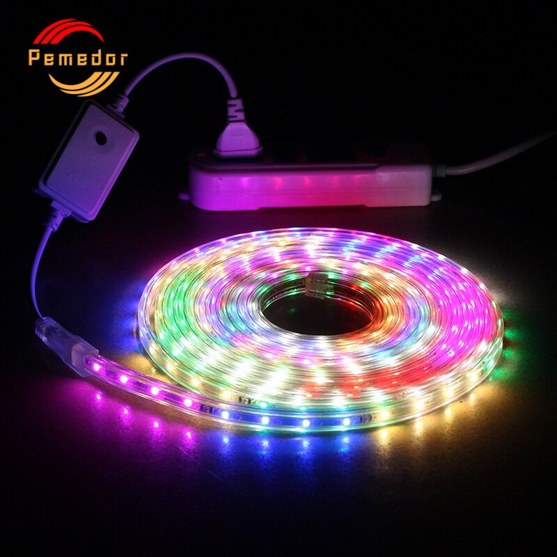 10/15/20 Meters LED Strip Light W/ EU Plug SMD2835 RGB Waterproof 220V ...