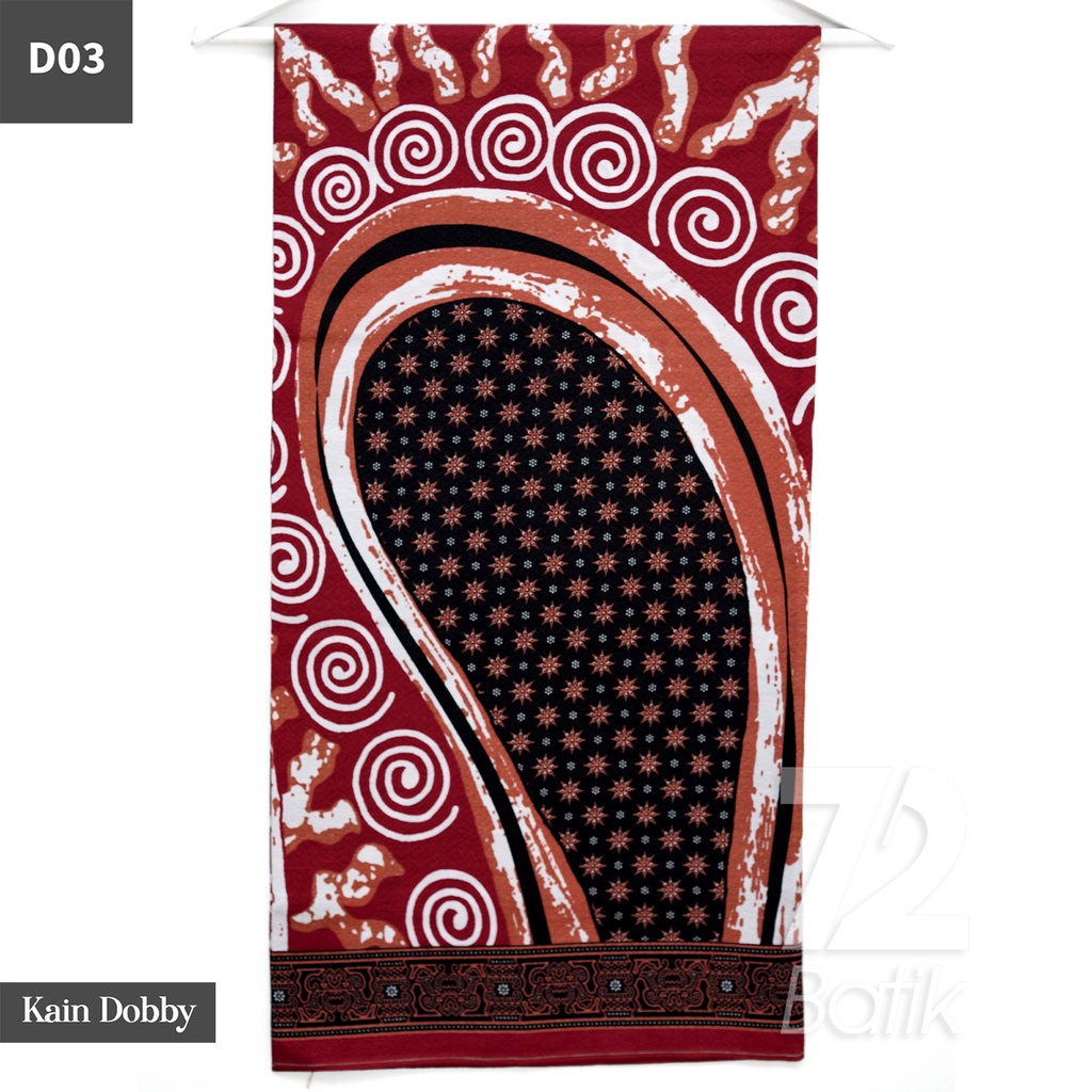 MERAH Premium BATIK FABRIC Dobby Three Country Motif in Red 723285 ...