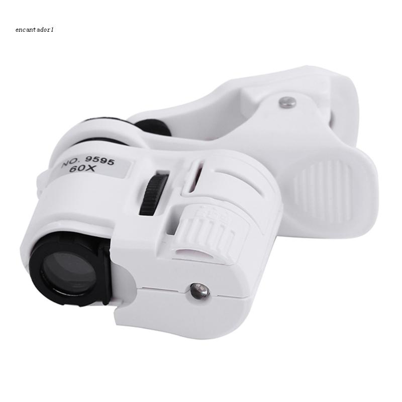 Cell Phones Clip-On Microscope LED Light Mini Microscope Magnifying ...
