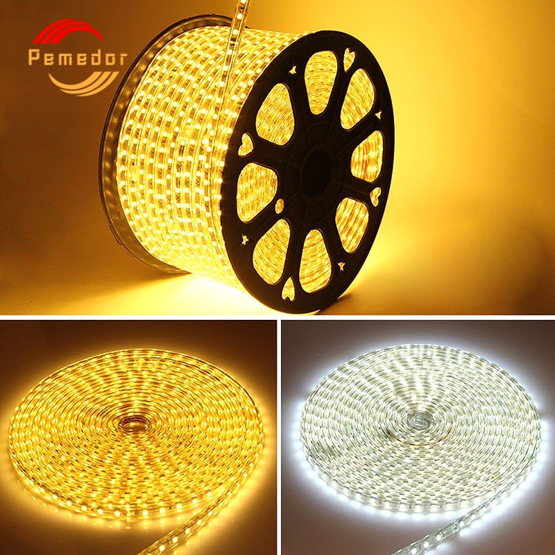 1/2/3/4/5 Meters LED Tape 5050 Led Strip Light 220V AC Flexible ...