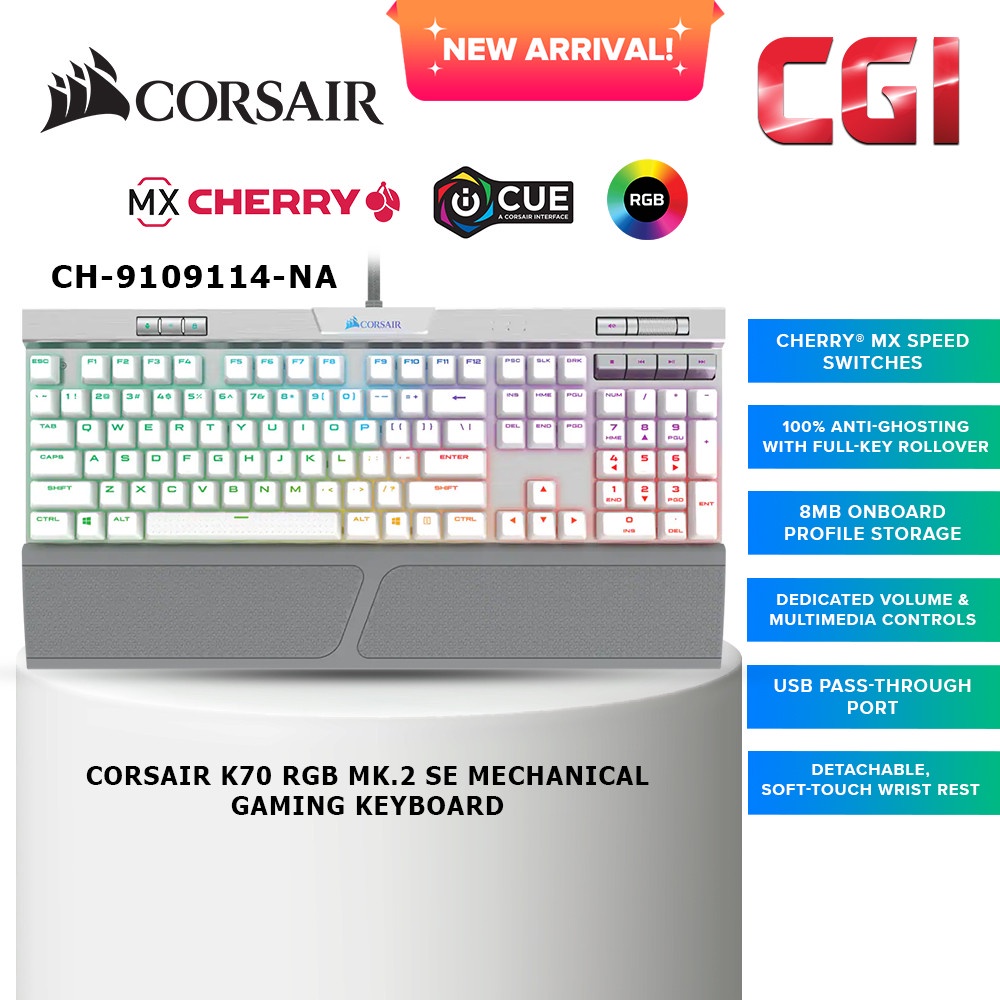 Corsair K70 RGB MK.2 SE Mechanical Gaming Keyboard Cherry MX Speed (CH-9109114-NA) | Shopee Malaysia