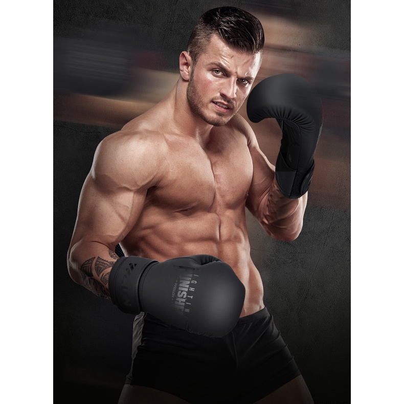Wolon 10-16OZ Adults Soft PU Boxing Gloves MMA Muay Thai Mitts Sanda ...