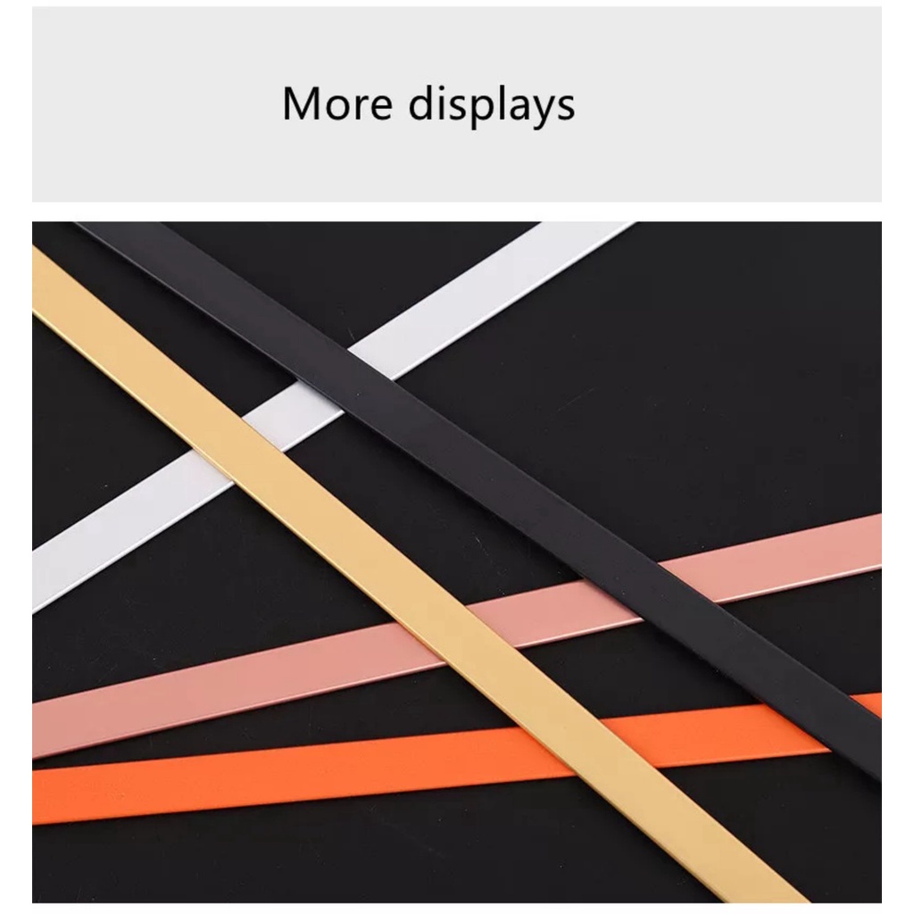 5 Meter Matte Color Plastic Lines Flat Decorative Lines Sticker Silver ...