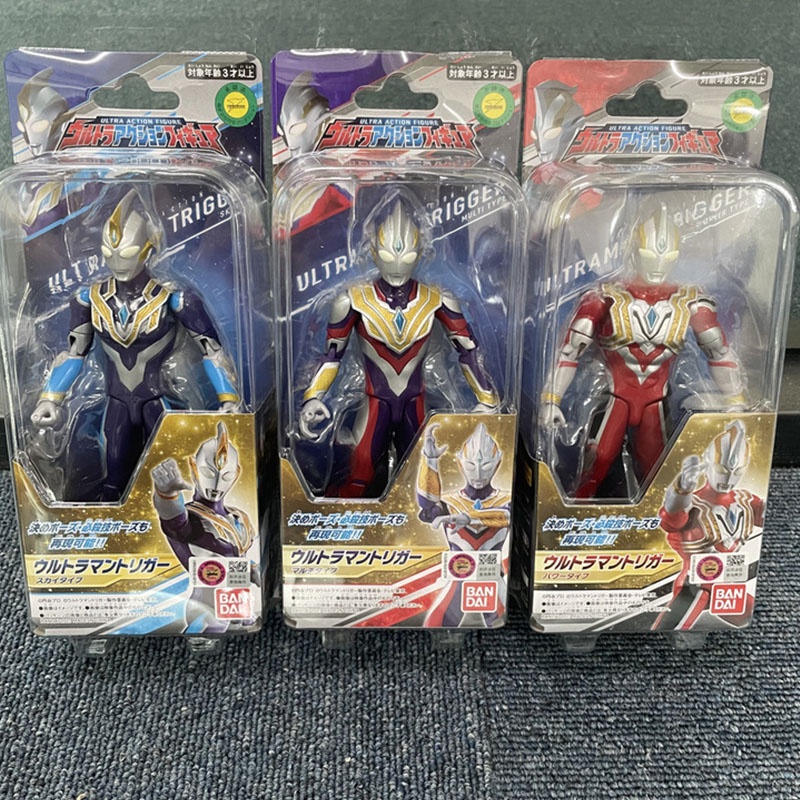 14cm Ultraman Toys Action Figure BANDAI Kids Geed Trigger Tiga Seven ...