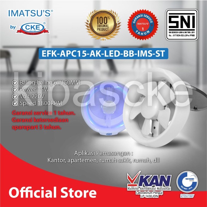 Exhaust Fan / WALL Fan / Imatsu APC15-AK Glass Exhaust Fan With Ball ...