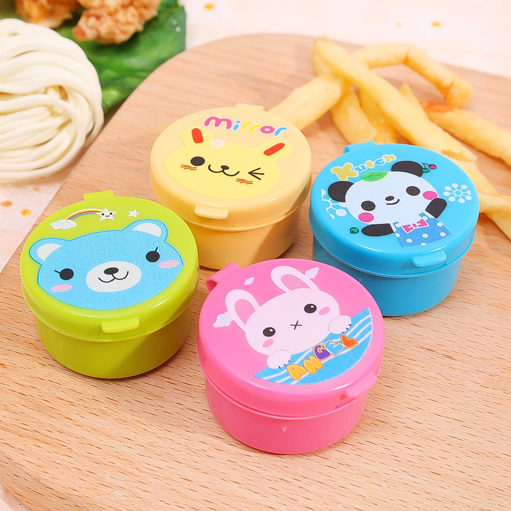 4Pcs/Set Mini Portable Cute Cartoon Sauce Boxes / Kids Picnic Bento ...