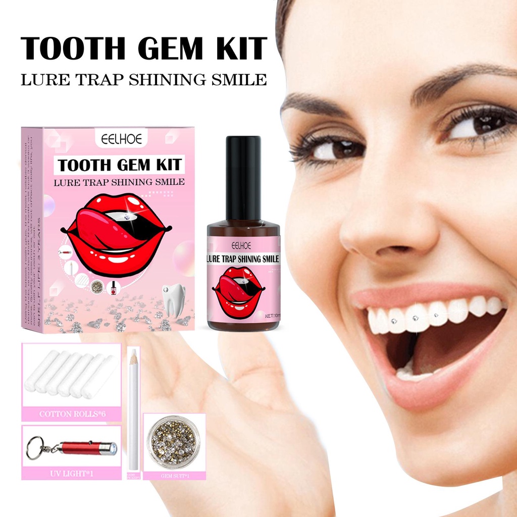 Tooth Gem Kit Cottonrolls Gems Picker Uv Light Gem Suit UV Bonding ...