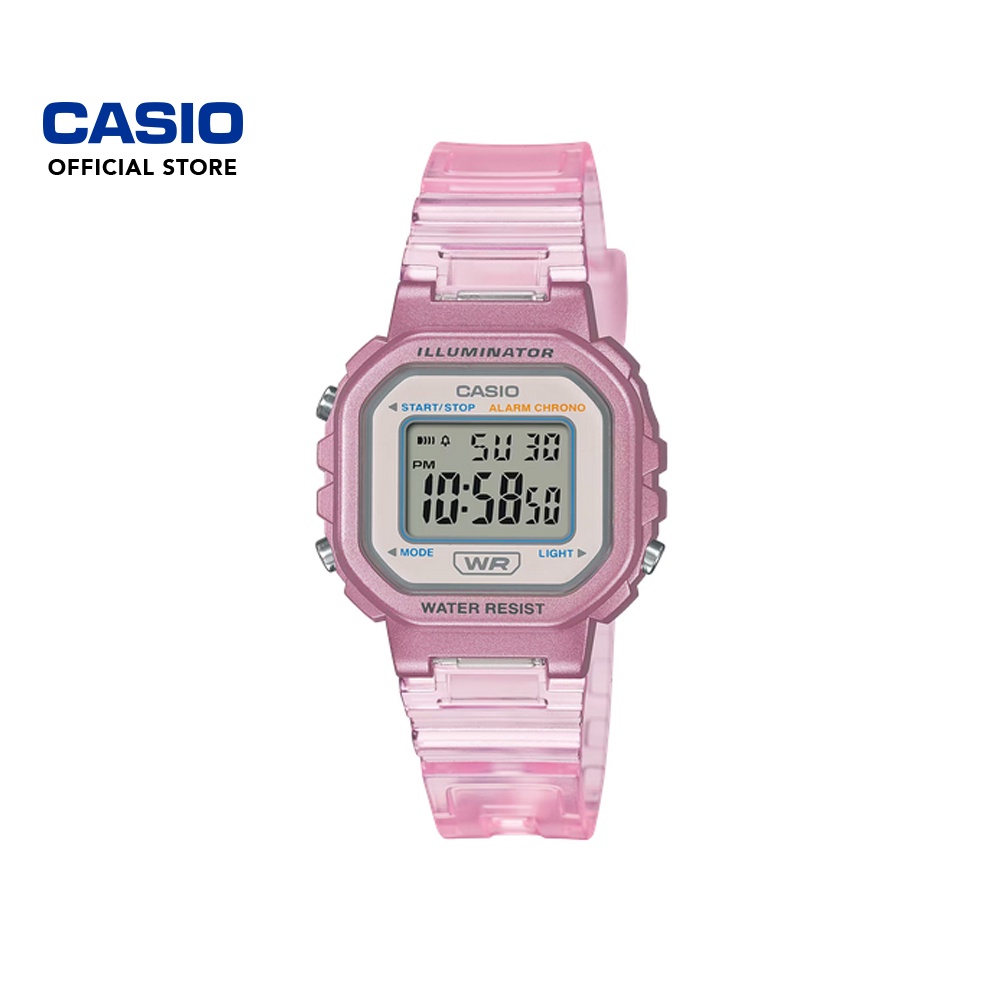 Casio General LA-20WHS-4A Digital Pink Translucent Resin Band Kids Watch | Shopee Malaysia