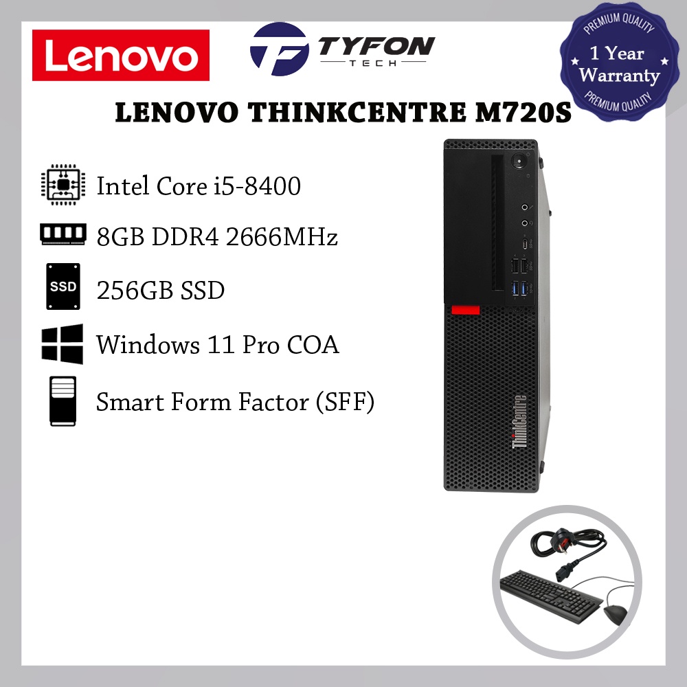 Lenovo ThinkCentre M720s SFF i5-8400 8GB DDR4 RAM 256GB SSD Win 11 Pro ...