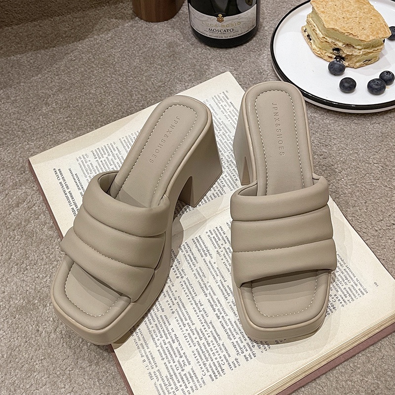 Women Heels Sandals Simple Fashion Atmosphere Comfortable Non-slip ...