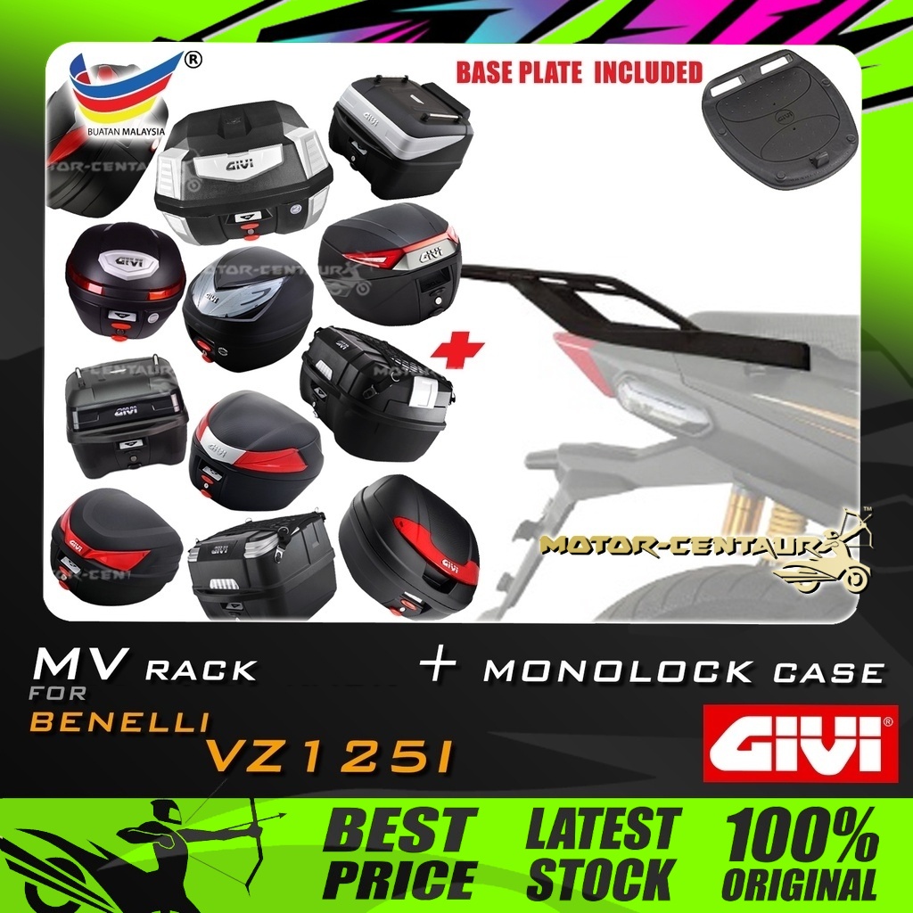 SET KOMBO KOTAK/BOX GIVI B27/B32/B33/B24/B45 TOP CASE + BENELLI VZ125I ...
